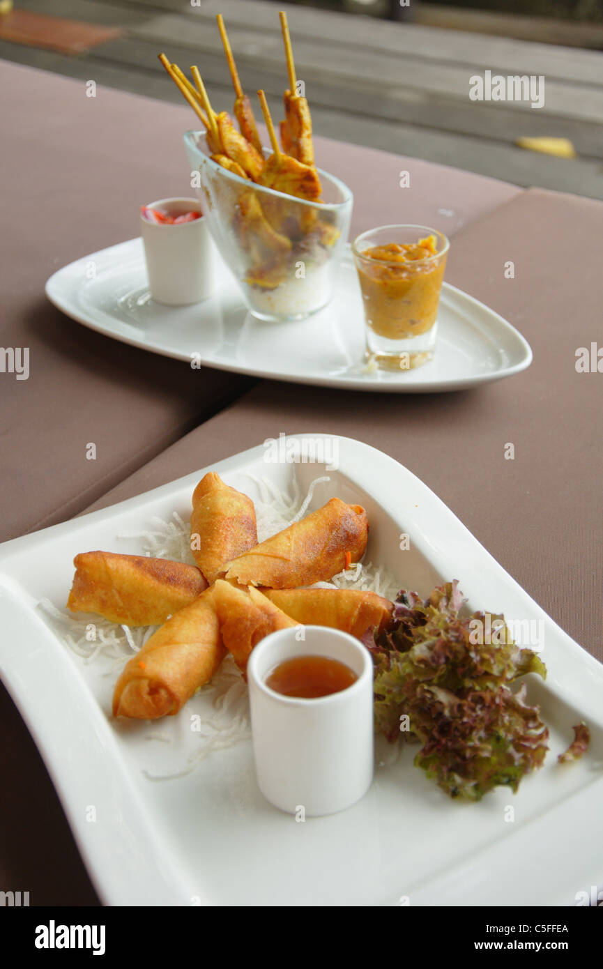 Chicken skewer spring roll hi-res stock photography and images - Alamy