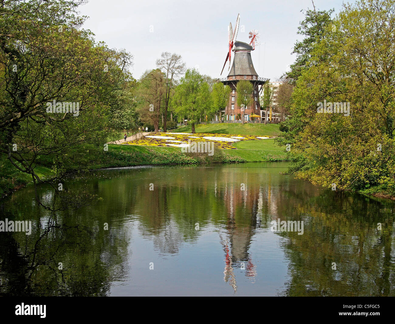 Windmill at the city ring Wall in the Free Hanseatic City of Bremen ...