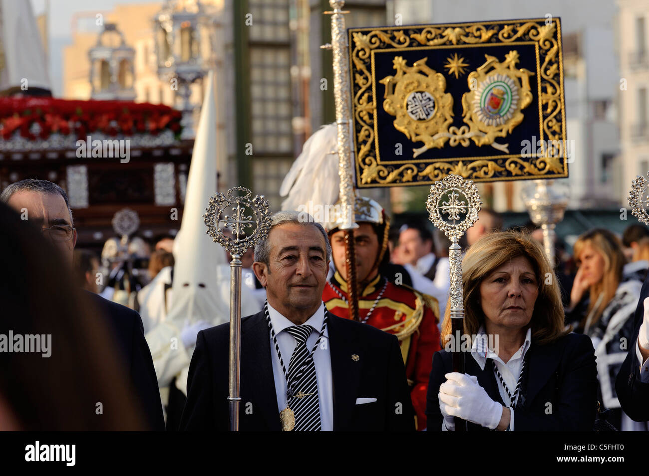 Procession at the Semana Santa (Holy week) in Malaga, Andalusia, Spain ...