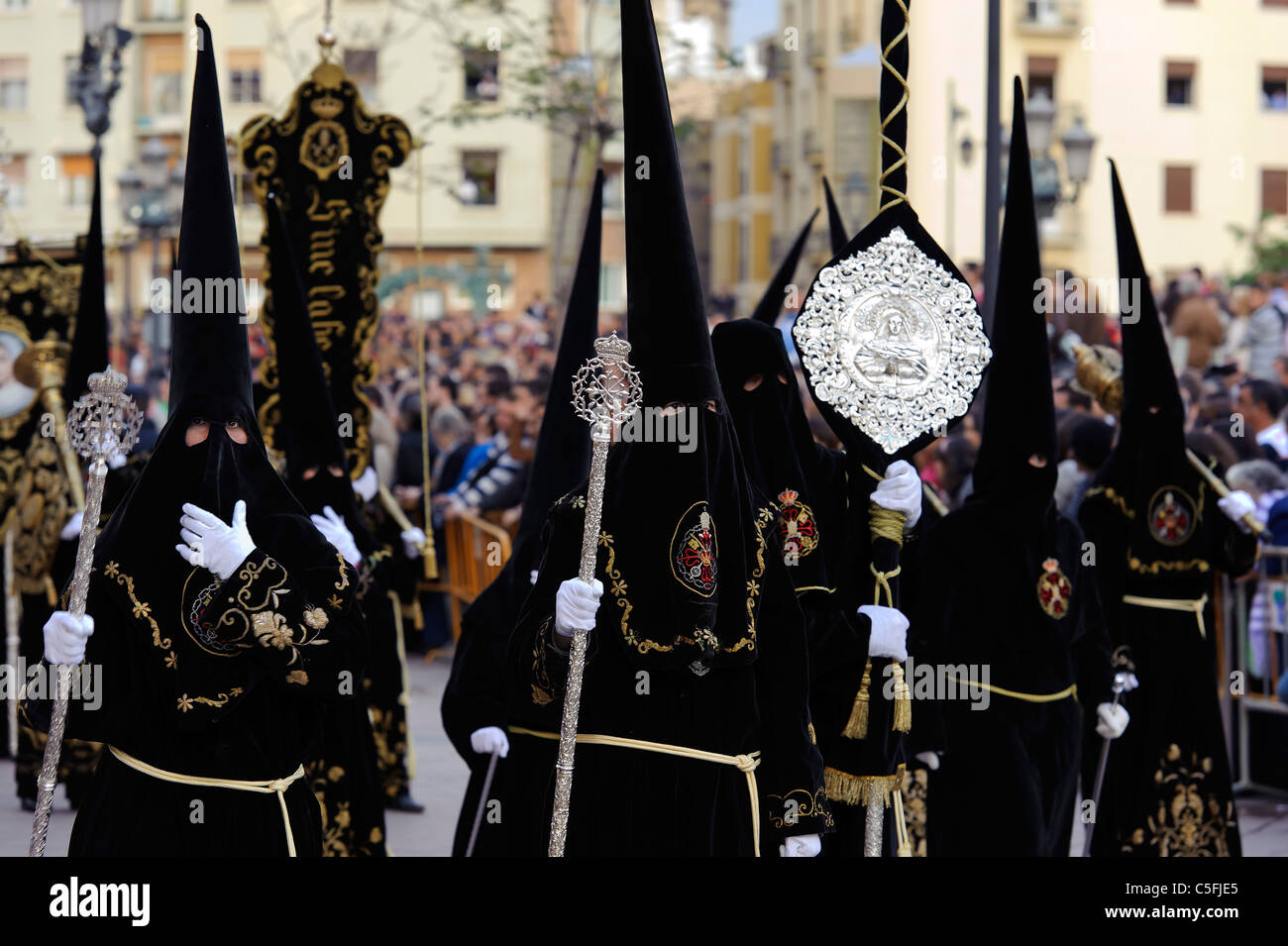 Procession at the Semana Santa (Holy week) in Malaga, Andalusia, Spain ...