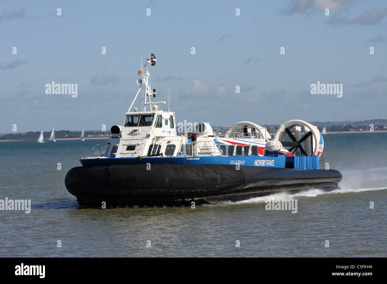 The passenger hovercraft "Island Express" operated by Hovertravel Ltd ...