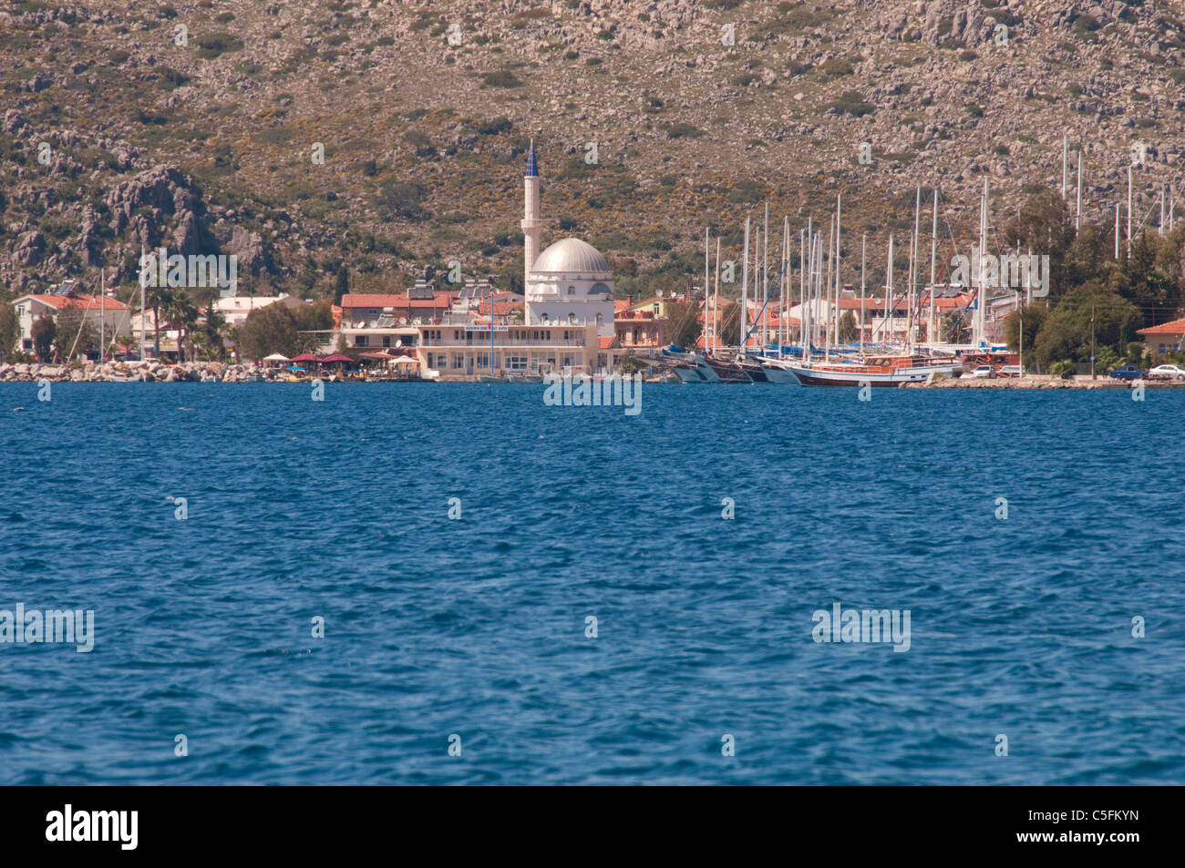 View of town of Bozburun from sundeck of Karia Bel' Hotel, Bozburun ...