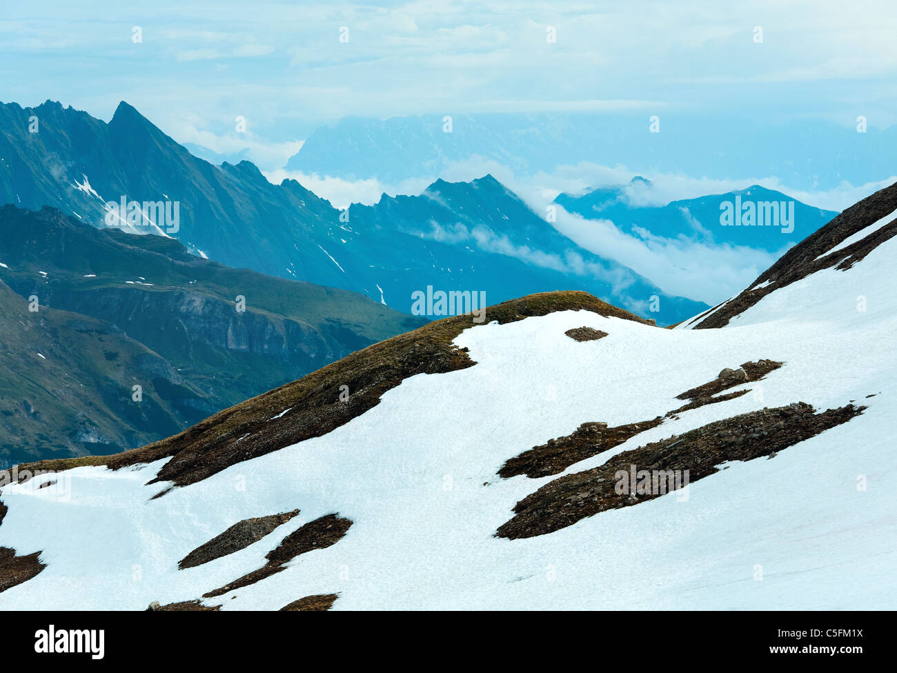 Summer (June) Alps mountain (view from Grossglockner High Alpine Road ...