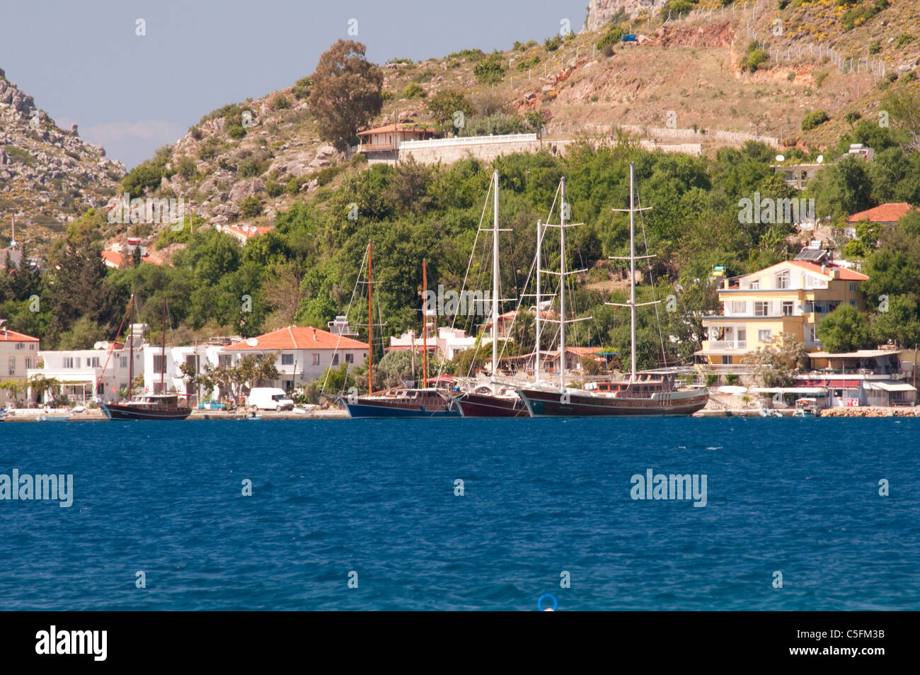 View of town of Bozburun from sundeck of Karia Bel' Hotel, Bozburun ...