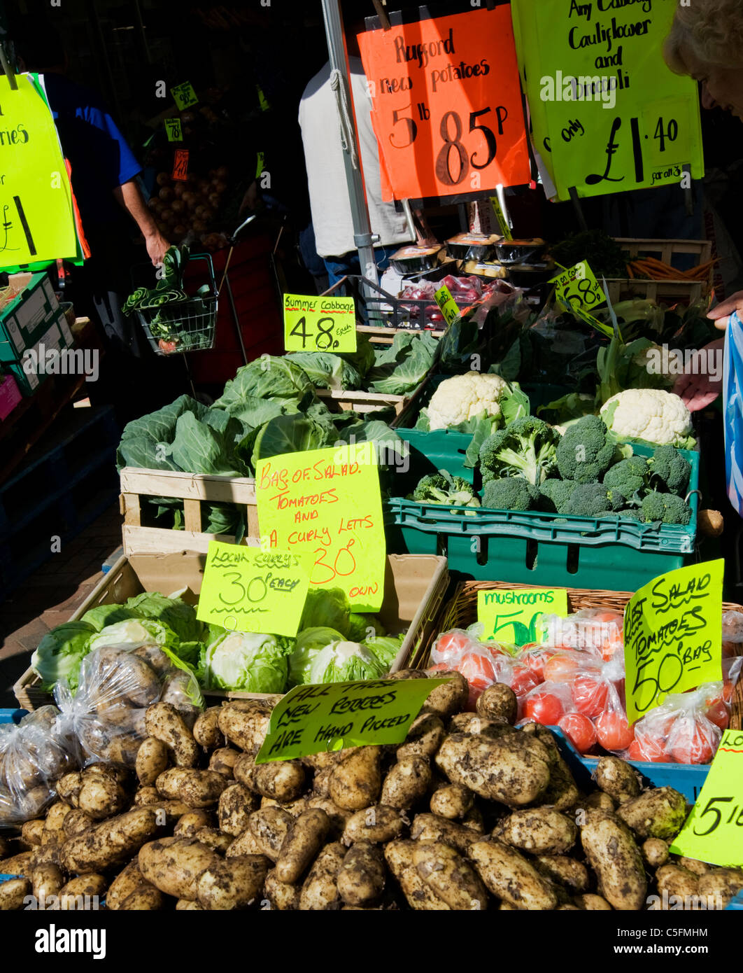 Fruit and vegetables on sale on Chorley Market, Chorley, Lancashie ...