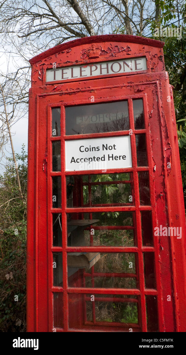 Coins accepted red telephone box hi-res stock photography and images ...