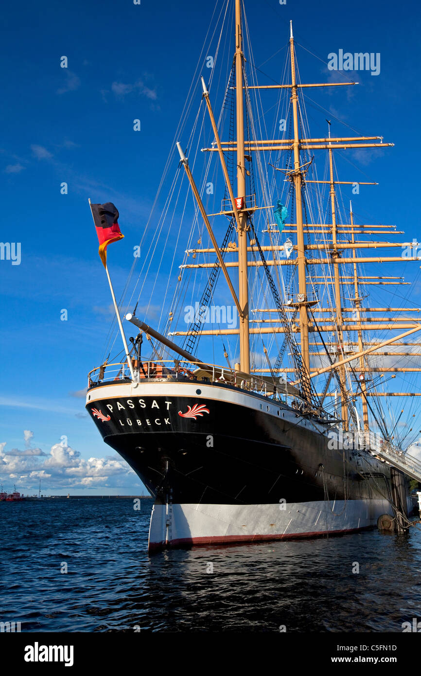 The museum sailing ship Passat, a German four-masted steel barque at ...