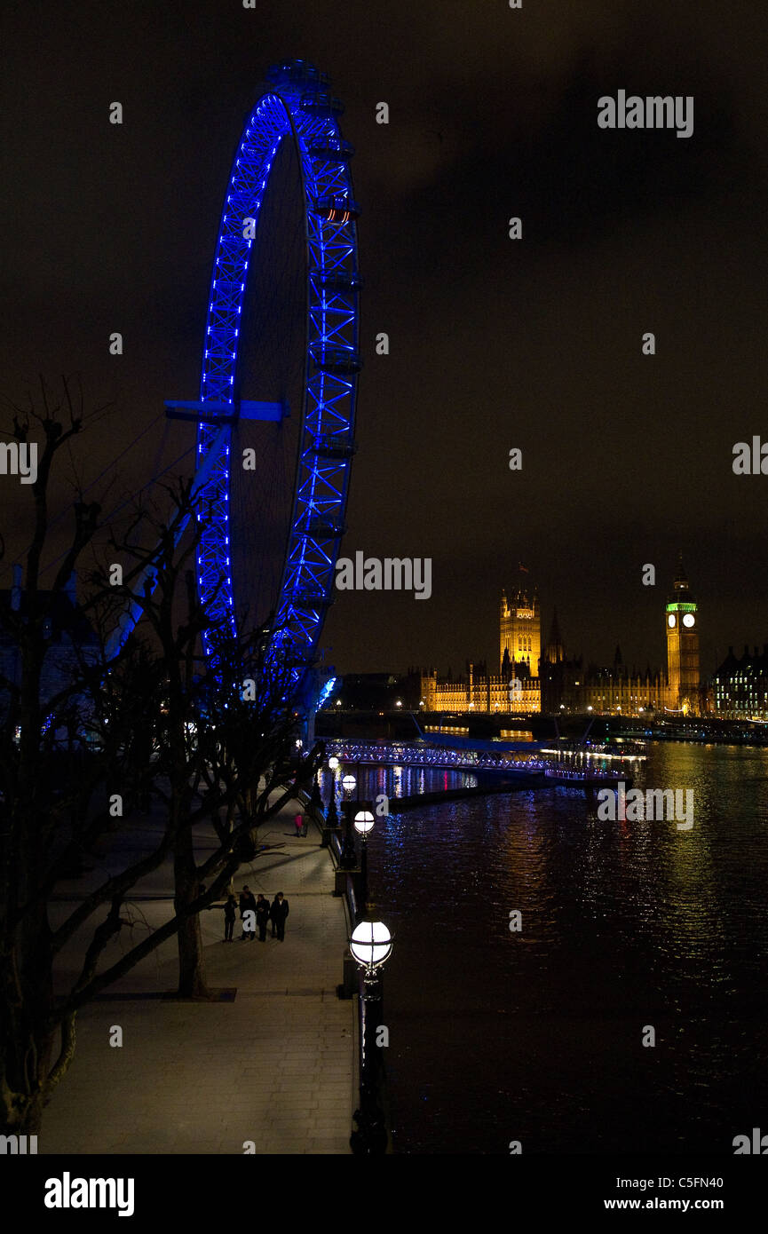 EDF Energy London Eye (previously sponsored by BA) viewed from the ...