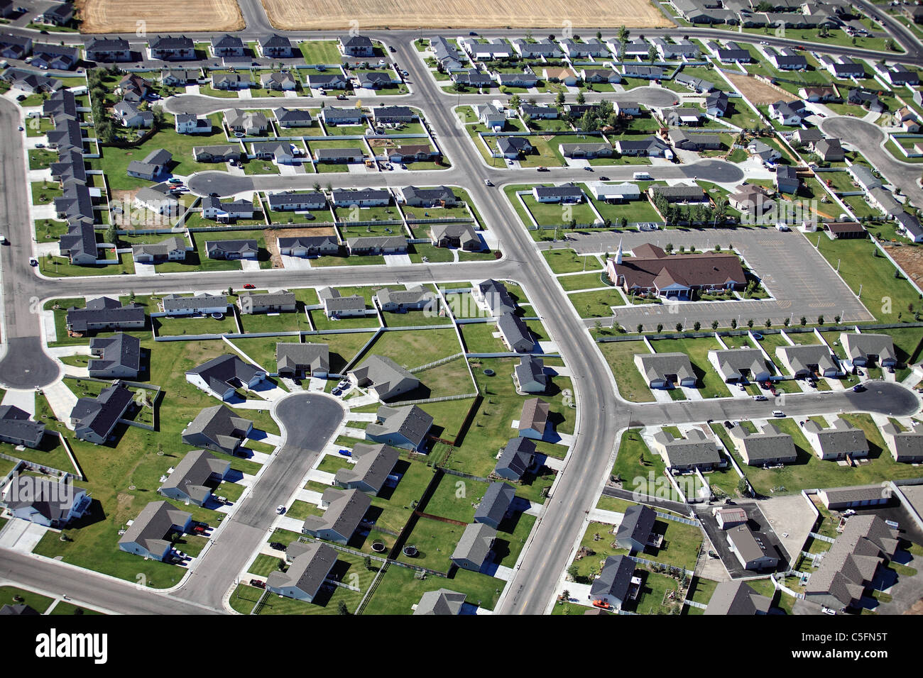 An aerial view of a modern subdivision Stock Photo - Alamy