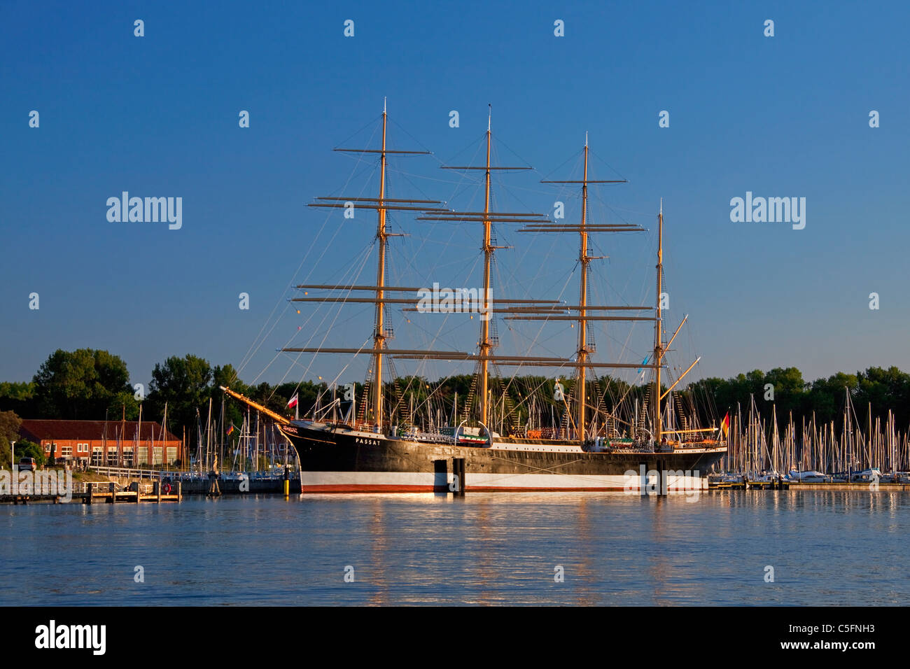 The museum sailing ship Passat, a German four-masted steel barque at ...