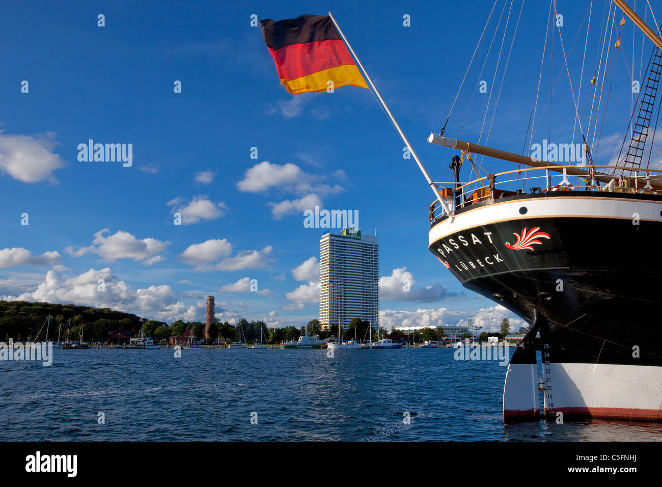 The museum sailing ship Passat, a German four-masted steel barque and ...