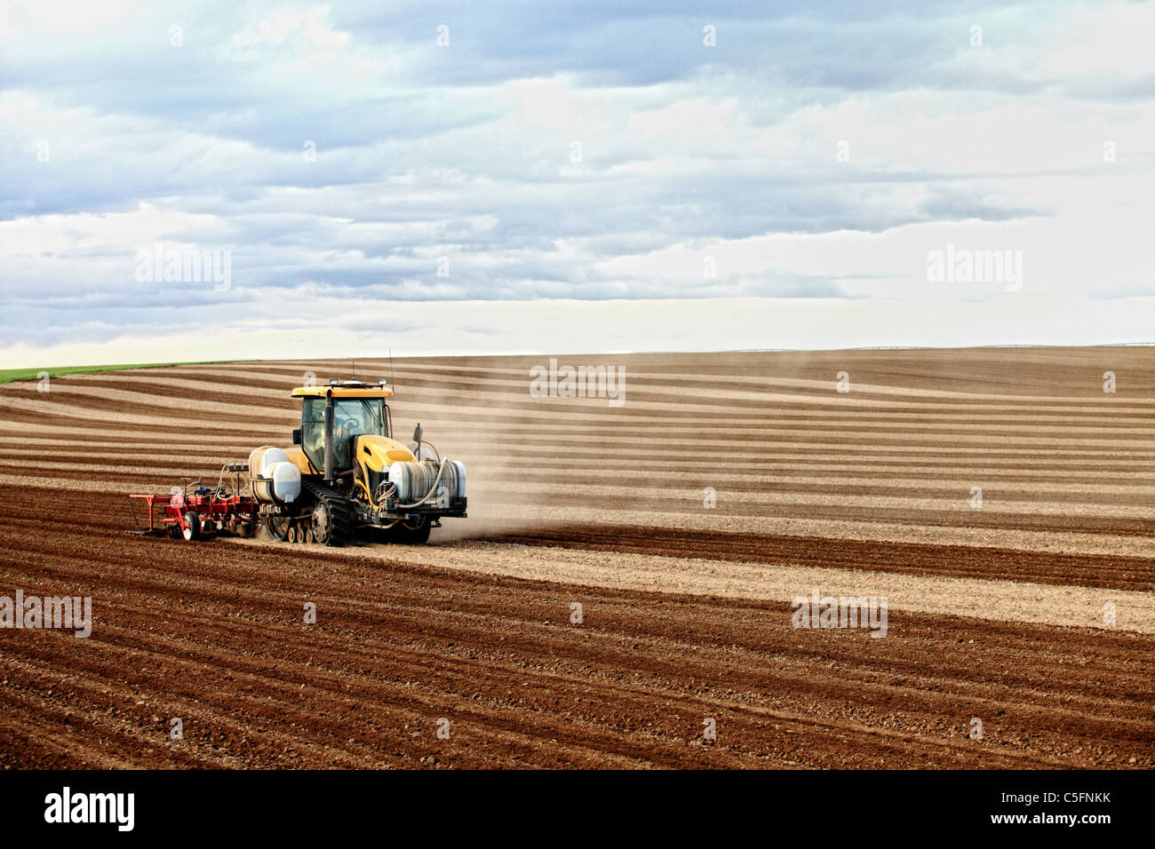 A tractor plowing a field Stock Photo - Alamy