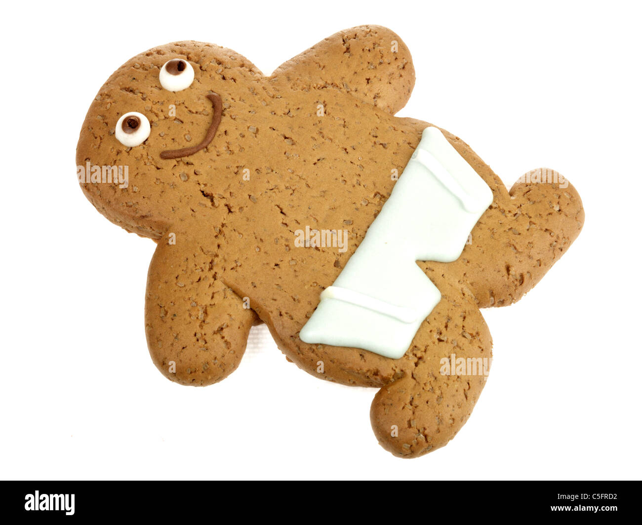 Single ginger bread man gingerbread biscuit hi-res stock photography ...