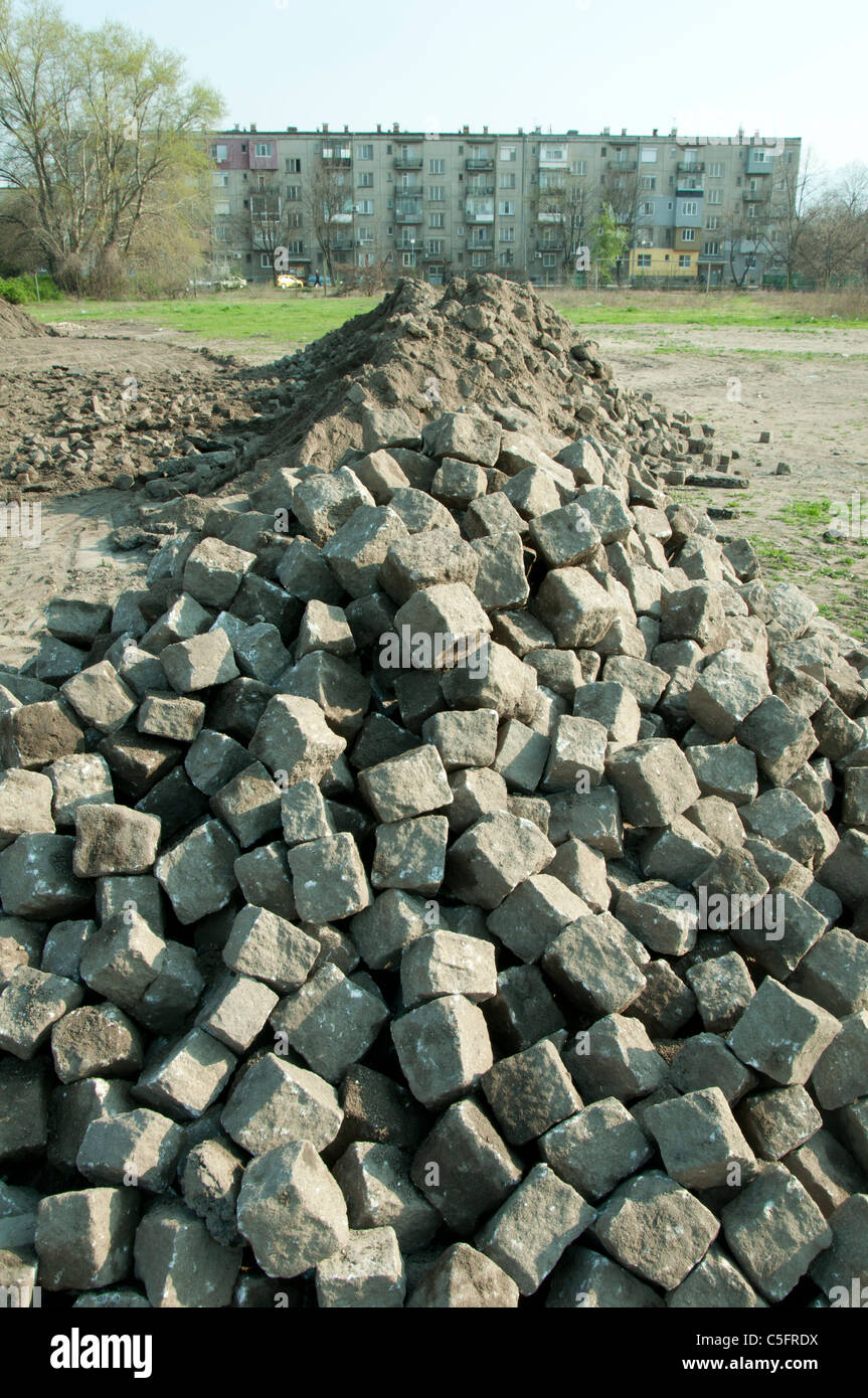 A pile of paving ready to be arranged Stock Photo - Alamy
