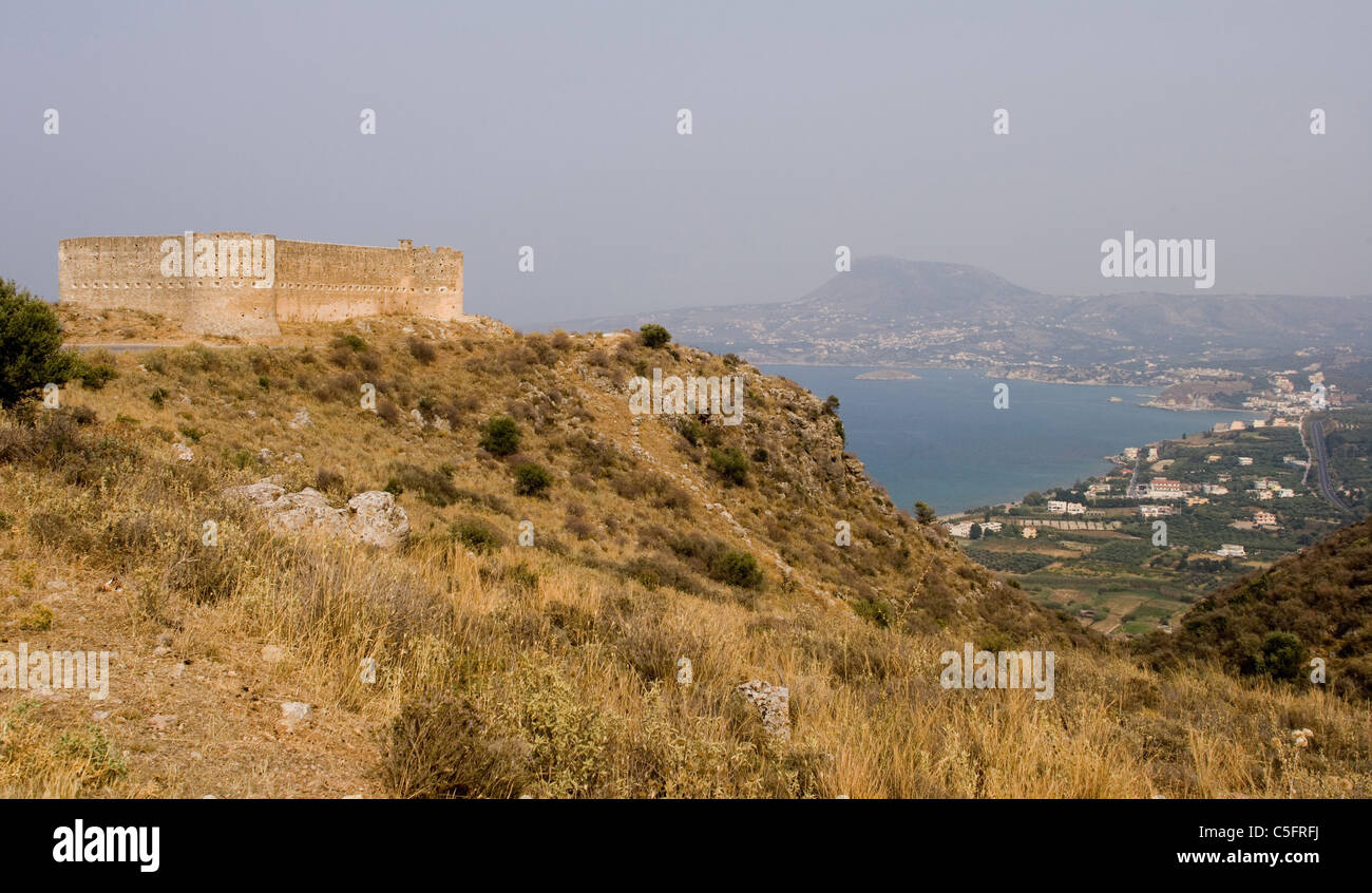 The remains of the Turkish fort at Aptera which overlooks the Bright of ...