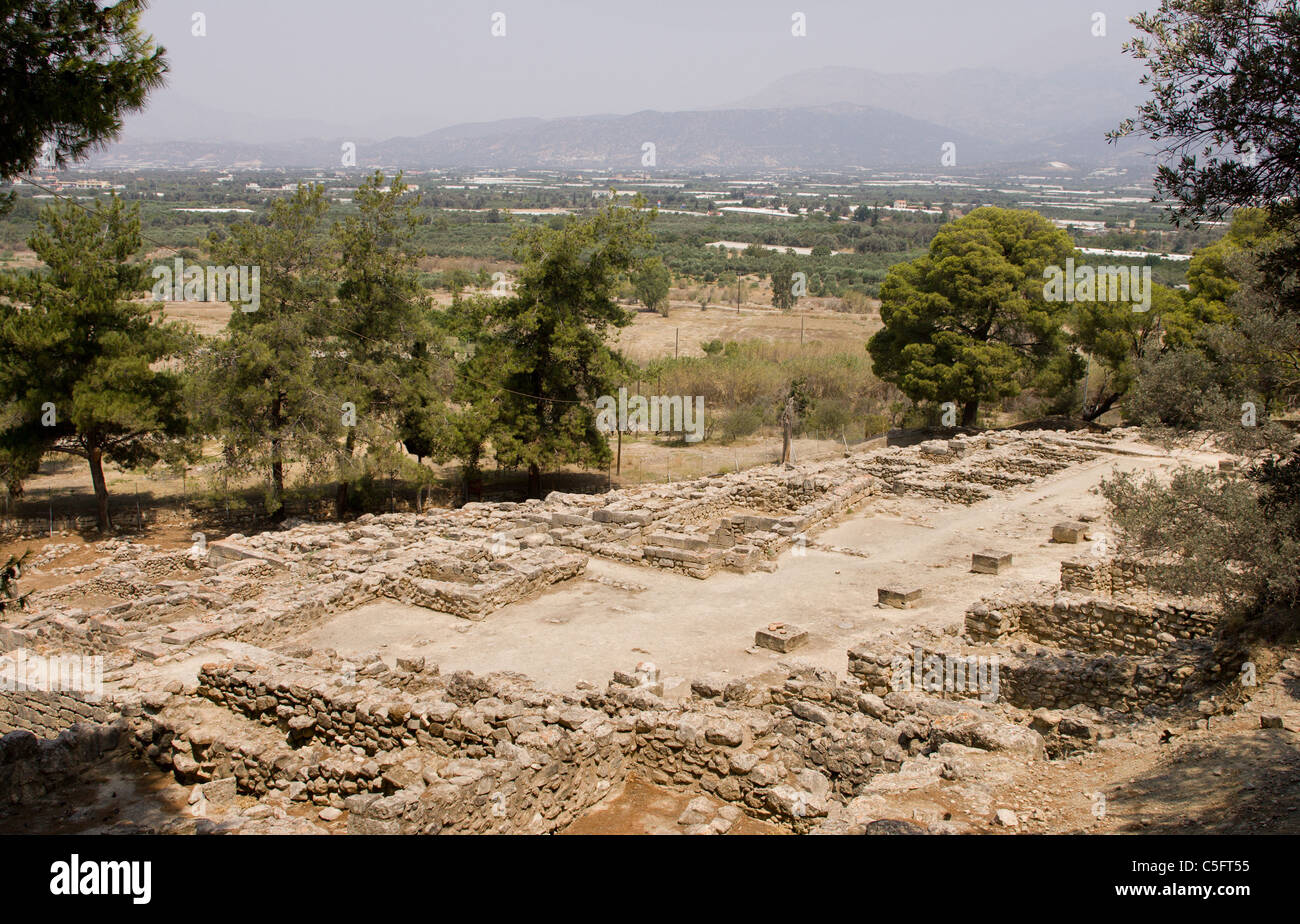 The ancient ruins (c.1700BC) at the Minoan site of Agia Triada. Crete ...