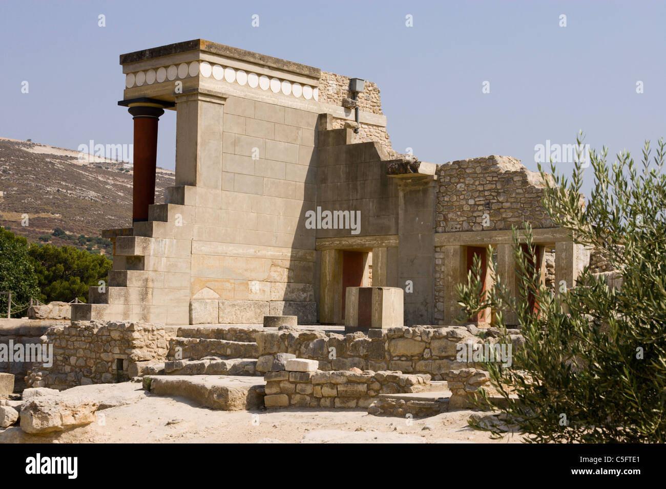 Some of the reconstruction work done by Sir Arthur Evans to the palace ...