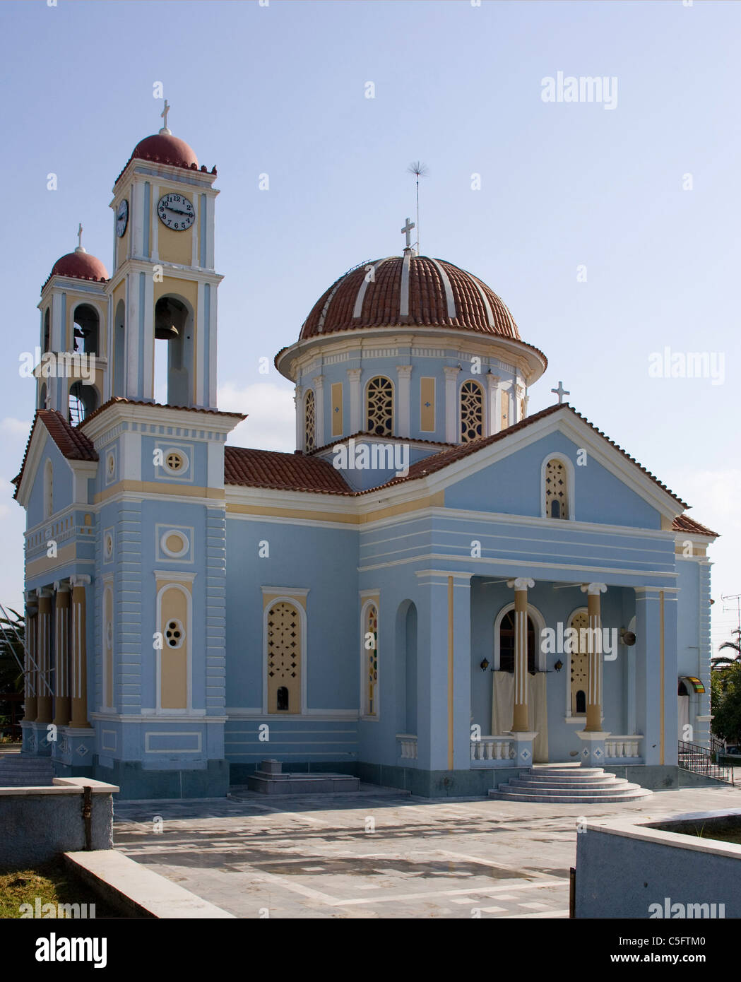 A newly built church in the town of Alikianos, Crete, Greece Stock ...