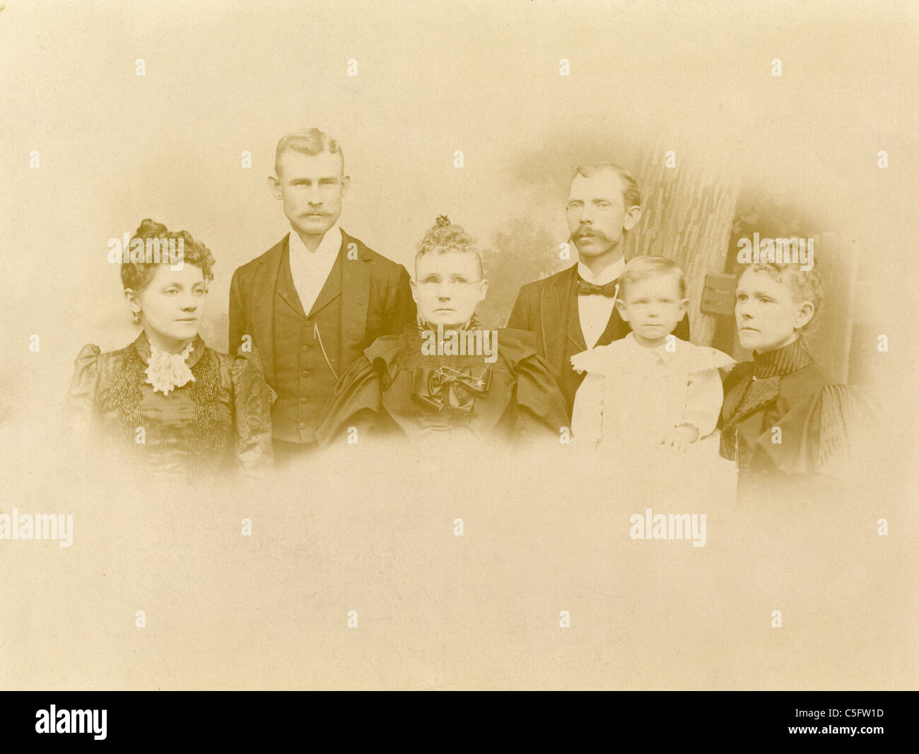 Circa 1880s Victorian vignette -- a proper family portrait -- with copy ...