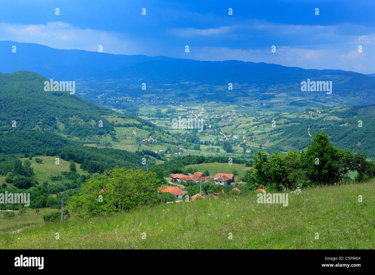 Landscape, Durdevi Stupovi monastery, near Novi Pazar, Raska district ...