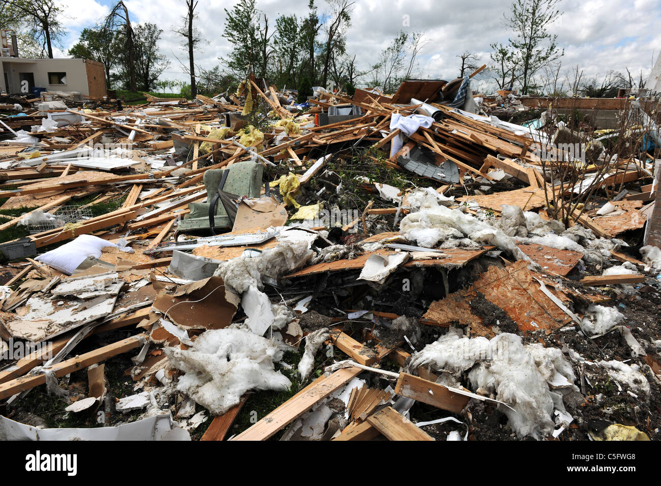 SAINT LOUIS, MISSOURI - APRIL 26: Destroyed homes after tornadoes hit ...