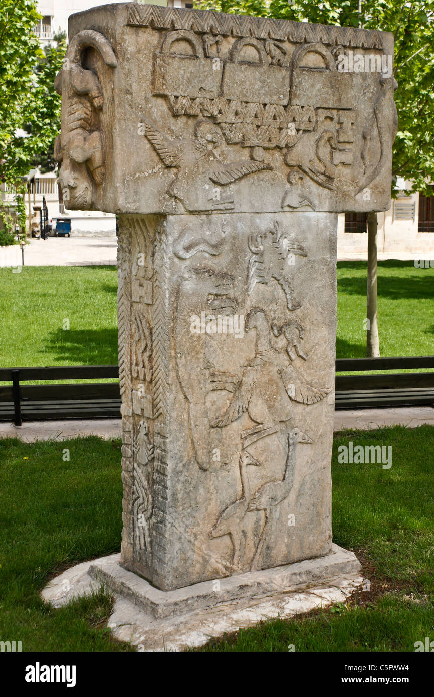 Stele from Gobekli Tepe in garden of Sanliurfa Museum, Sanliurfa (Urfa ...