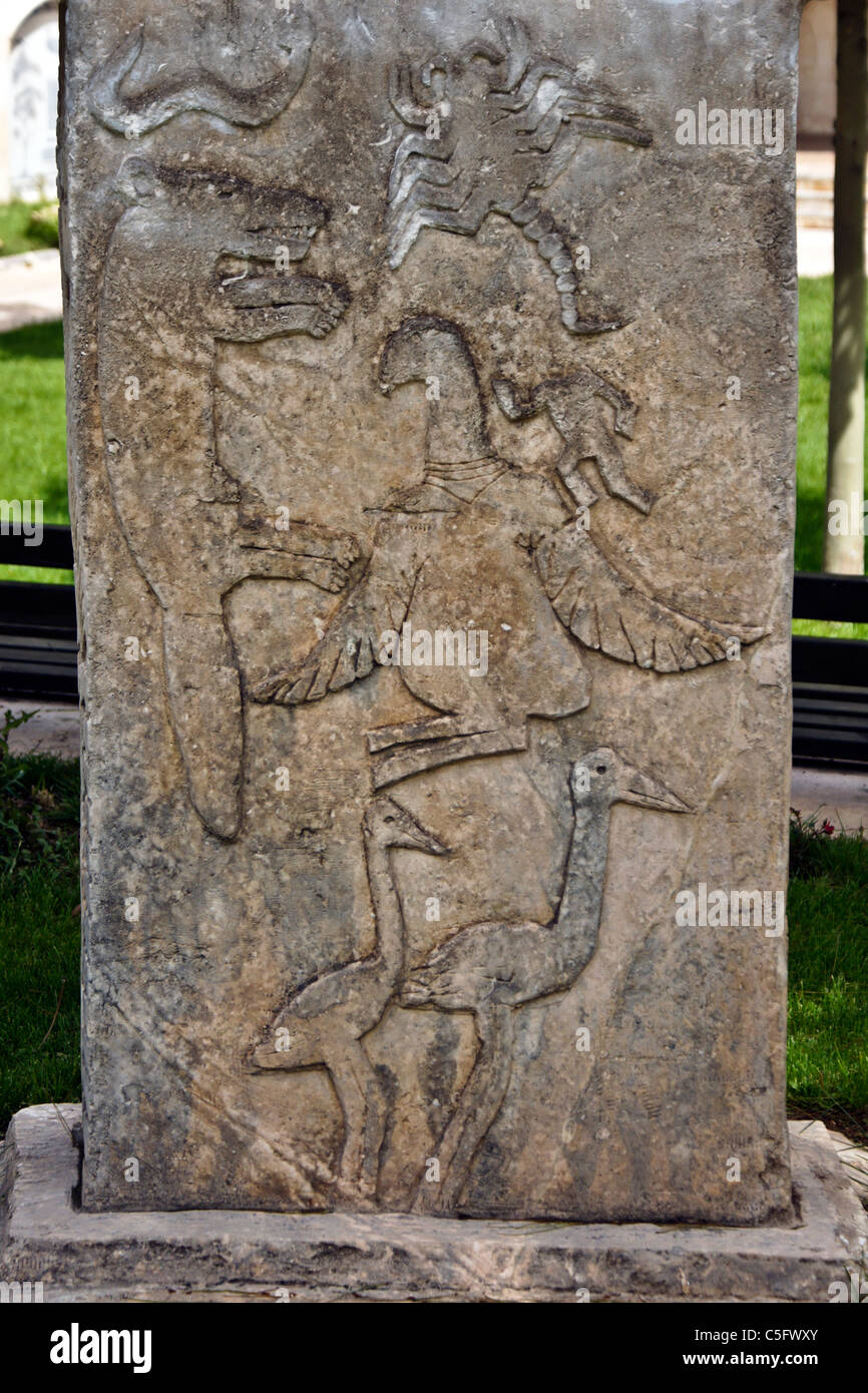 Stele from Gobekli Tepe in garden of Sanliurfa Museum, Sanliurfa (Urfa ...