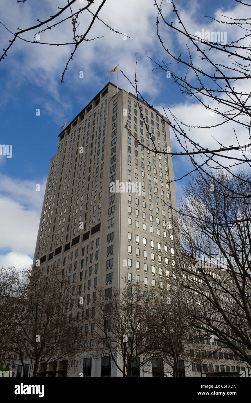A view of the Shell Centre on the Southbank, near the London Eye, the ...