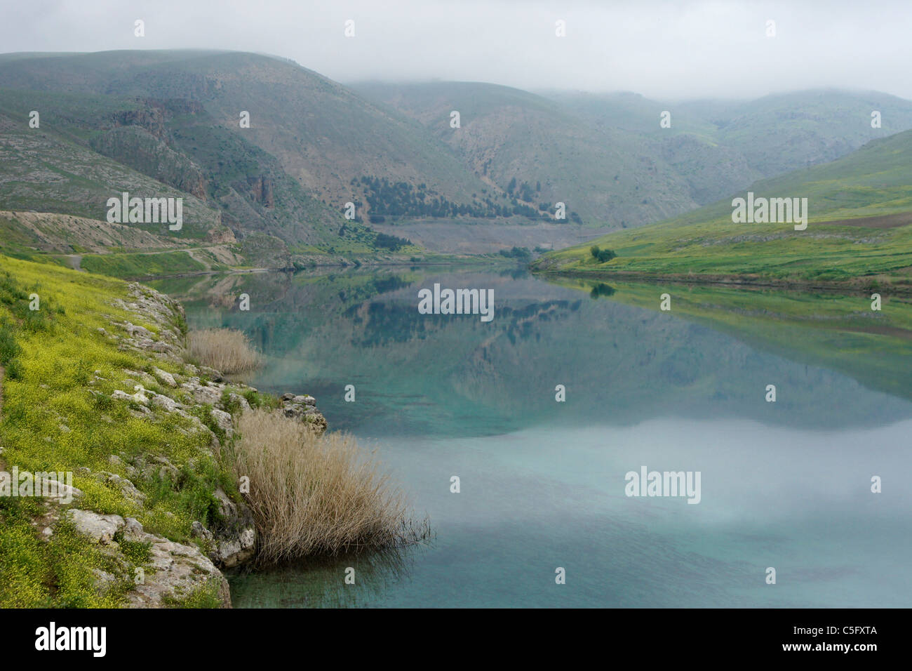 Reflection in the Euphrates River, Eastern Anatolia, Turkey Stock Photo ...