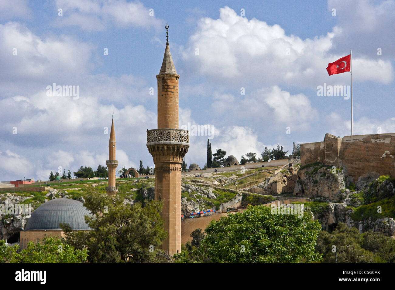 Sanliurfa Fortress and Golbasi Park with New Mosque and Rizvaniye Camii ...