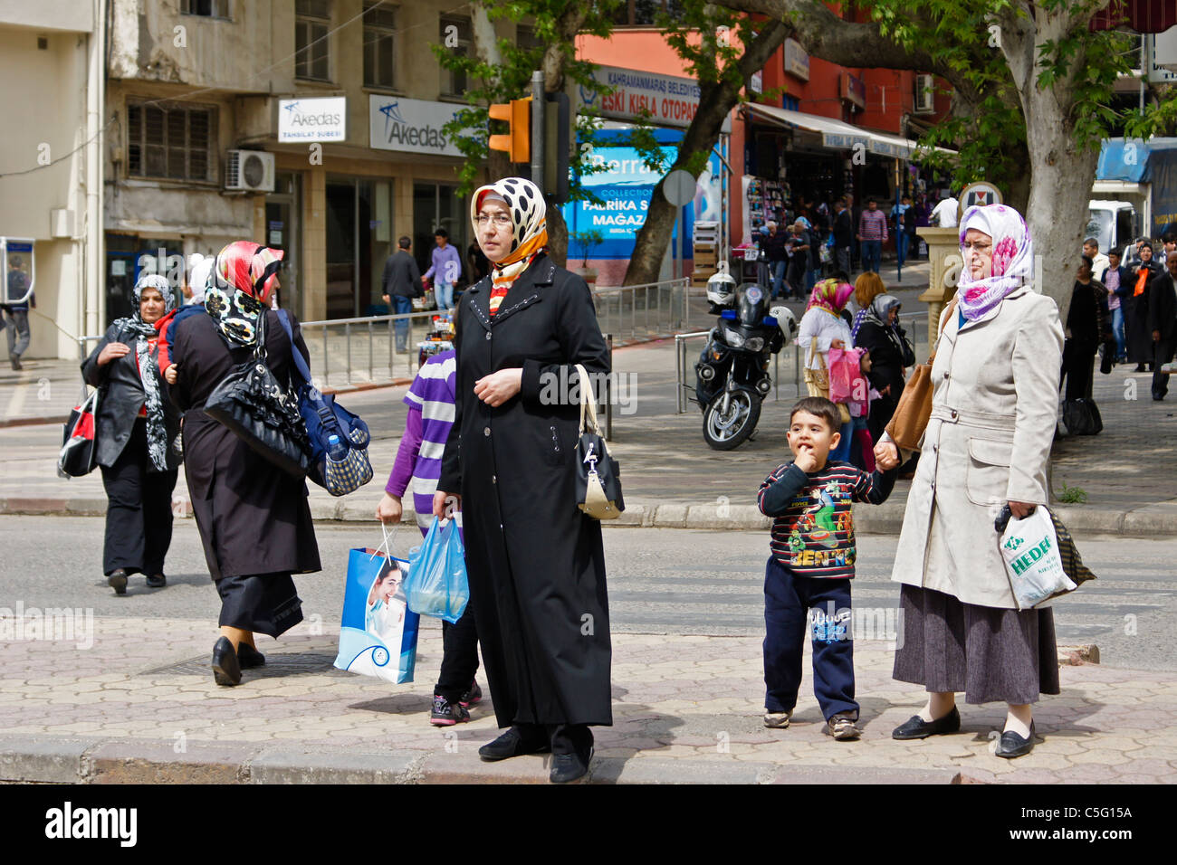 People walking on street in downtown Kahramanmaras, Eastern Anatolia ...