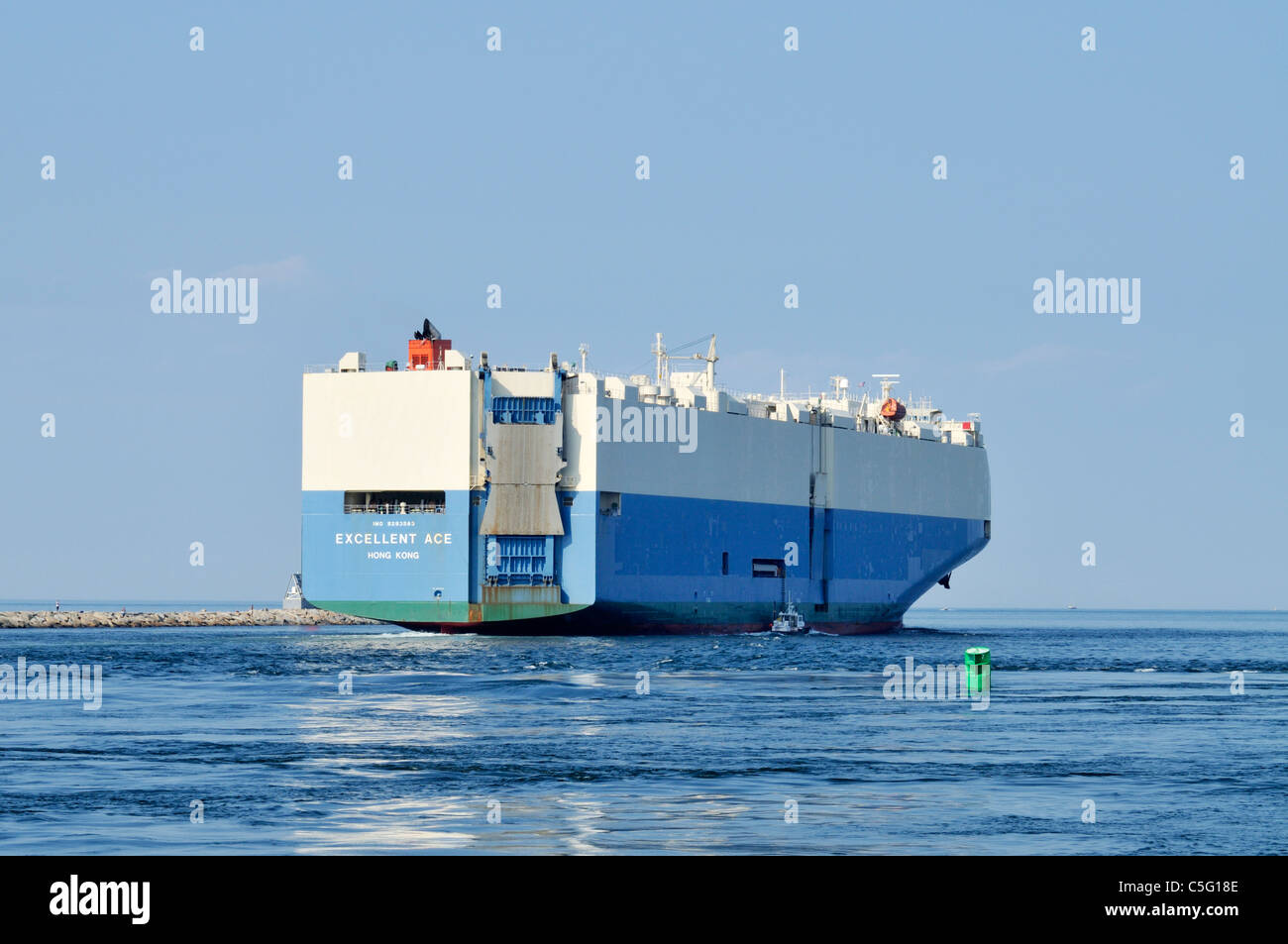 Car Carrier cargo ship Excellent Ace exiting the East End of the Cape ...