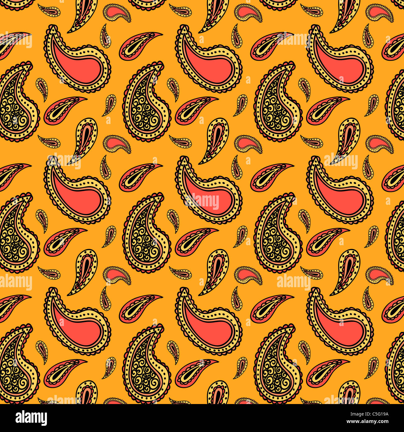 Orange paisley pattern hi-res stock photography and images - Alamy