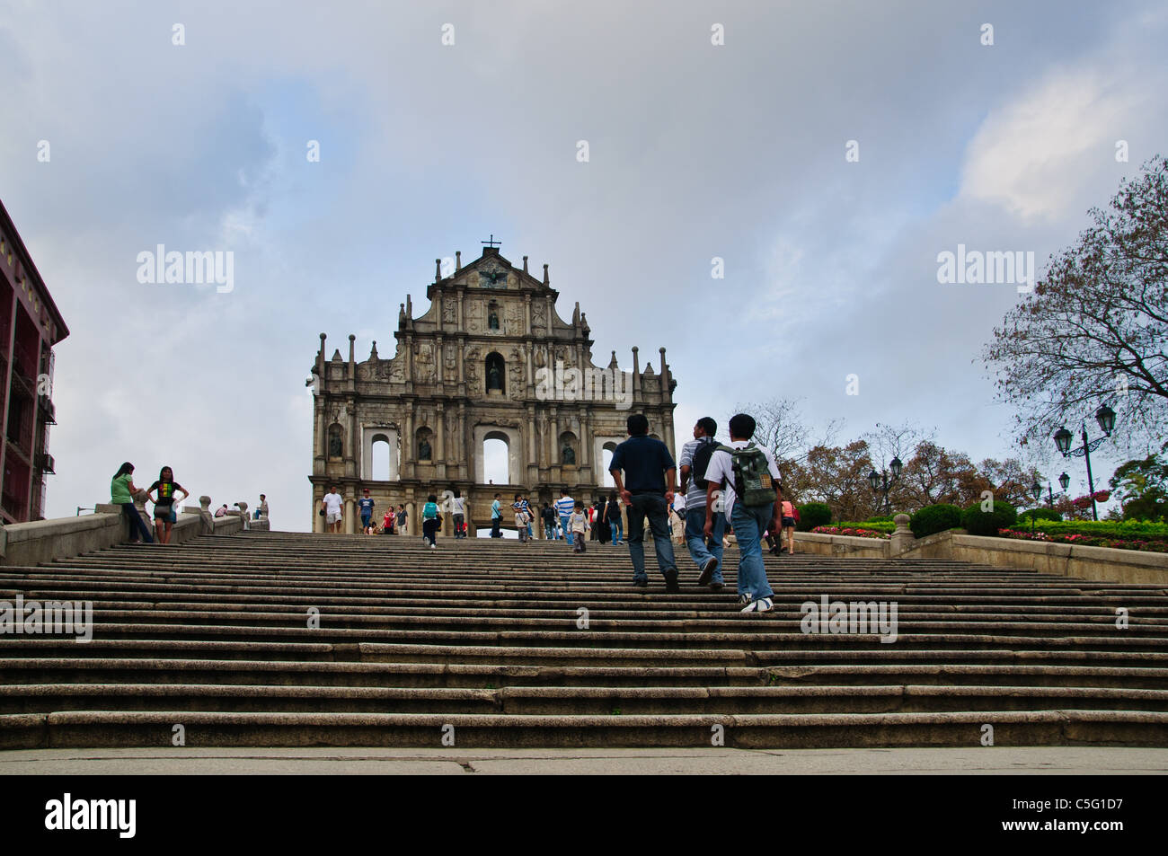 Steps leading to the ruins of St Paul's Cathedral, Macau Stock Photo ...