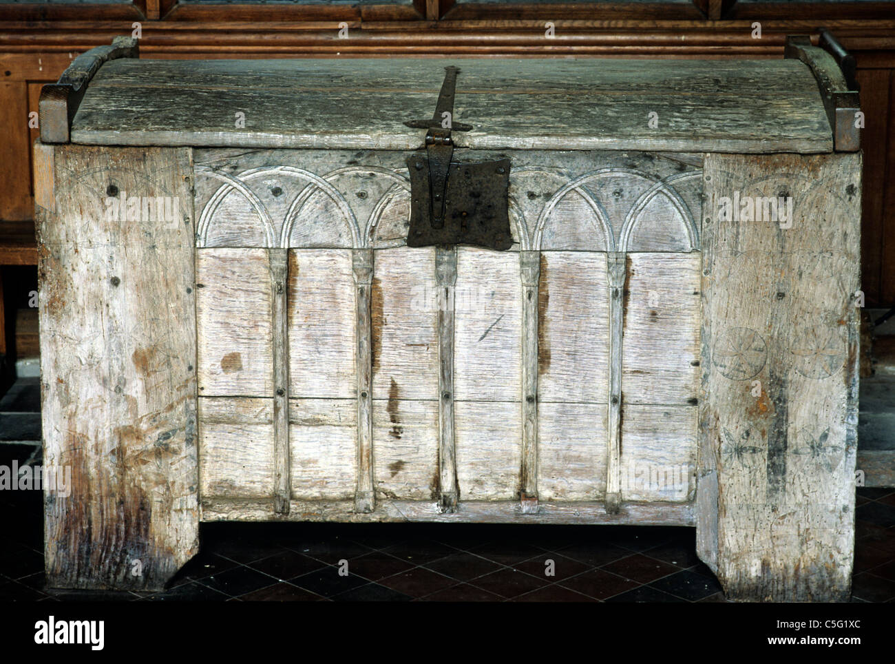 Hindringham Norfolk, 11th century Norman oak parish chest Romanesque ...
