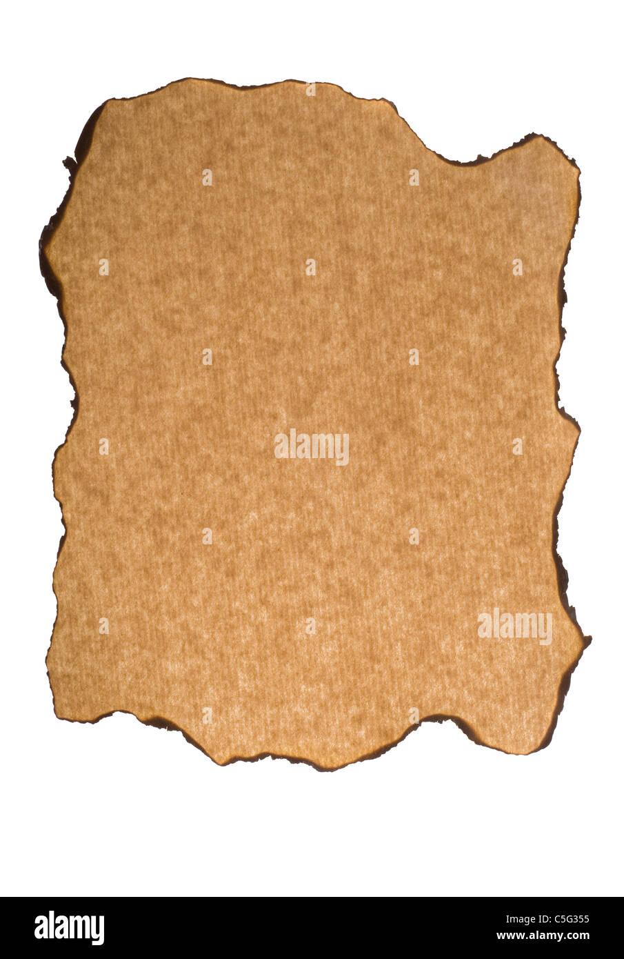 burnt paper photo on the white background Stock Photo - Alamy