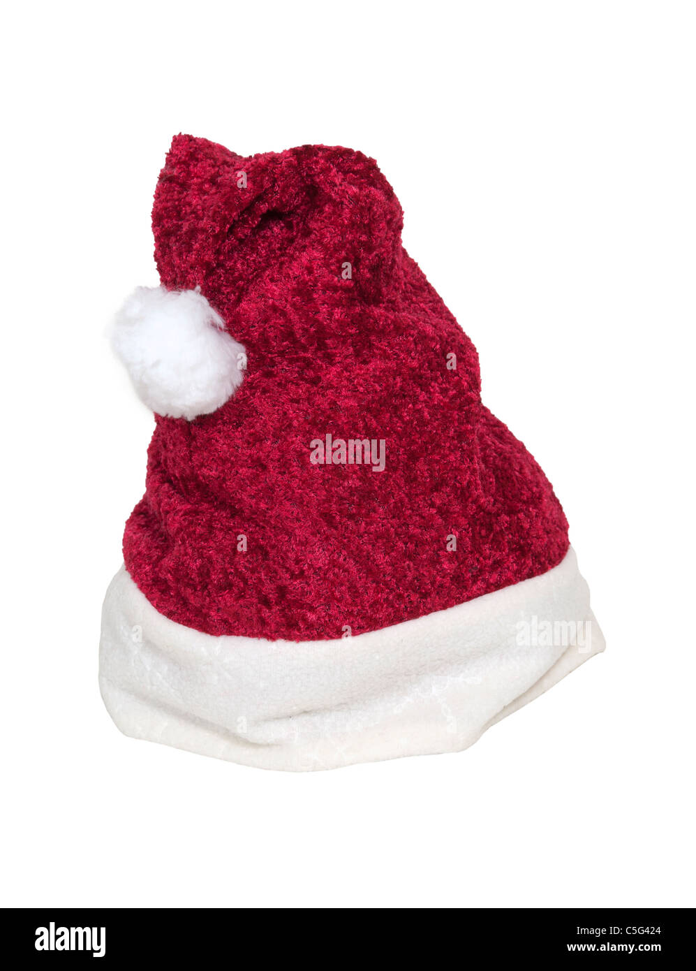 Traditional red with white trim Santa hat for the holidays - path ...