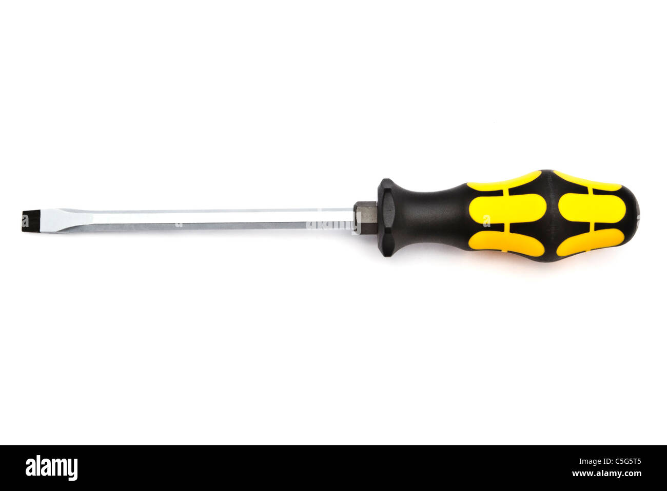 Yellow screwdriver isolated on white background Stock Photo - Alamy