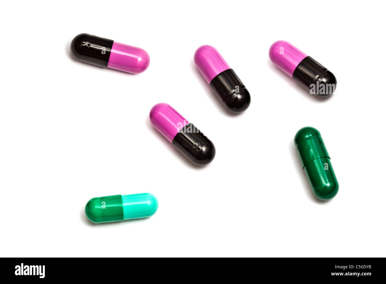 Colorful medicines isolated on white background Stock Photo - Alamy