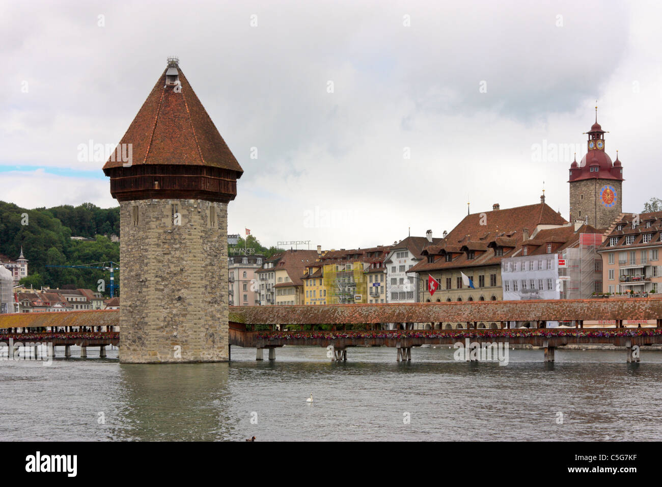 Chapel bridge and water tower in lucerne hi-res stock photography and ...