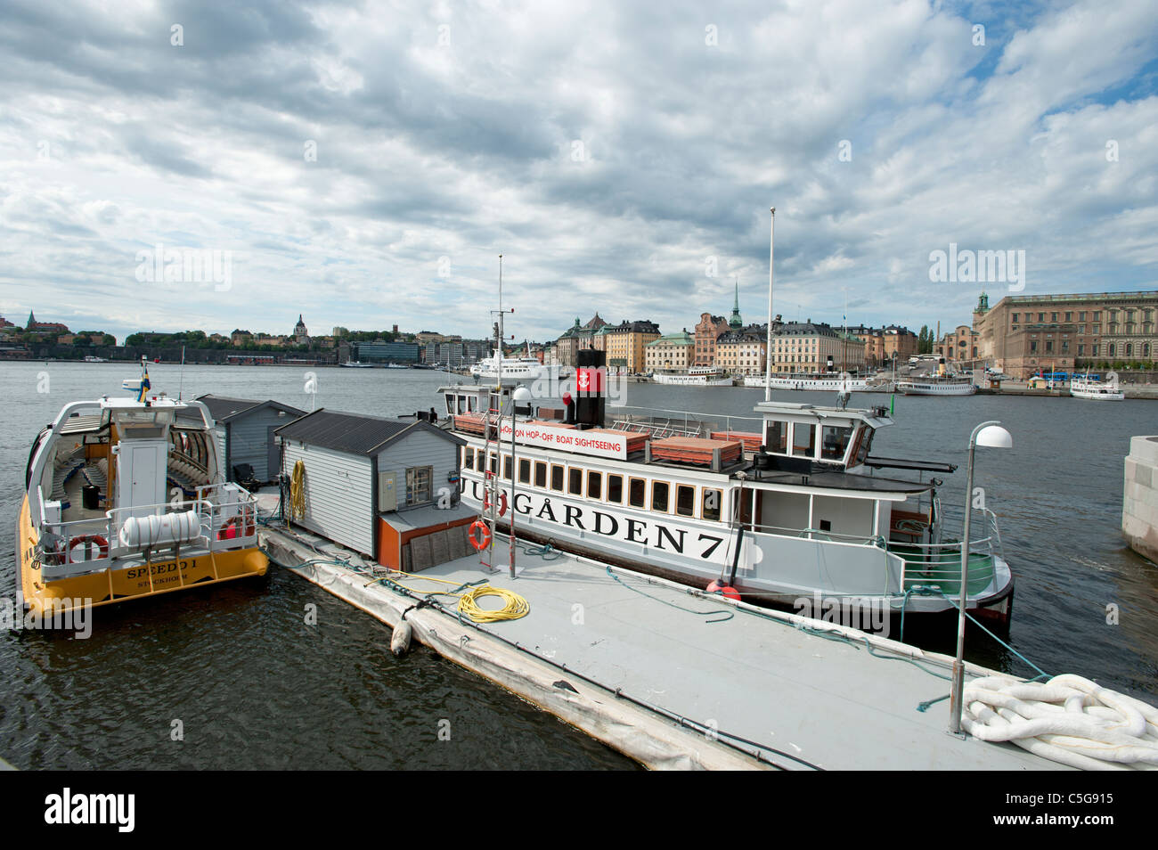 Tourist steamer boats on the waterways of Stockholm Sweden Stock Photo ...