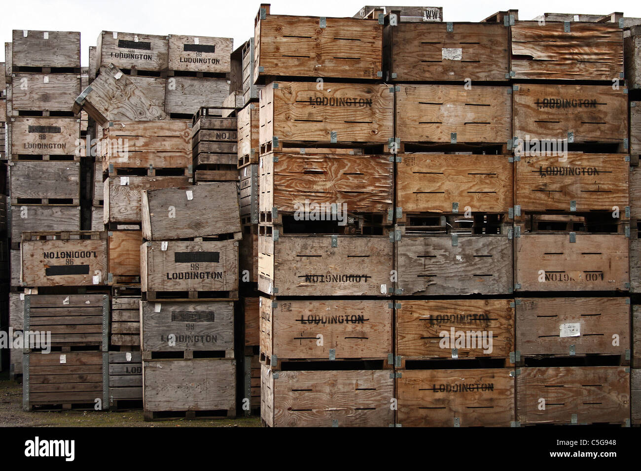 Stacked fruit boxes hi-res stock photography and images - Alamy