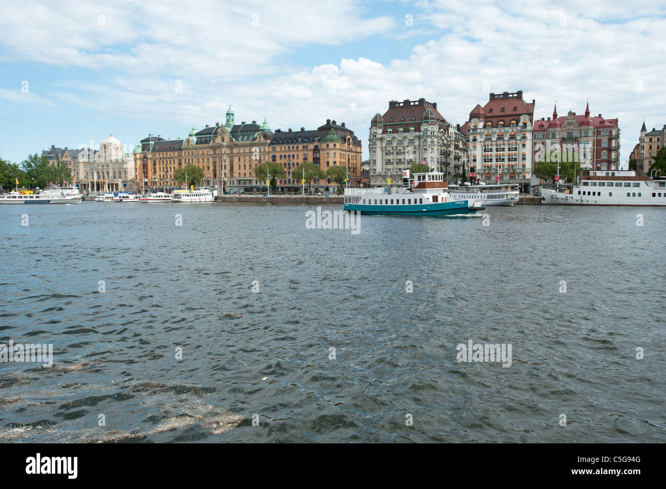 Tourist steamer boats on the waterways of Stockholm Sweden Stock Photo ...