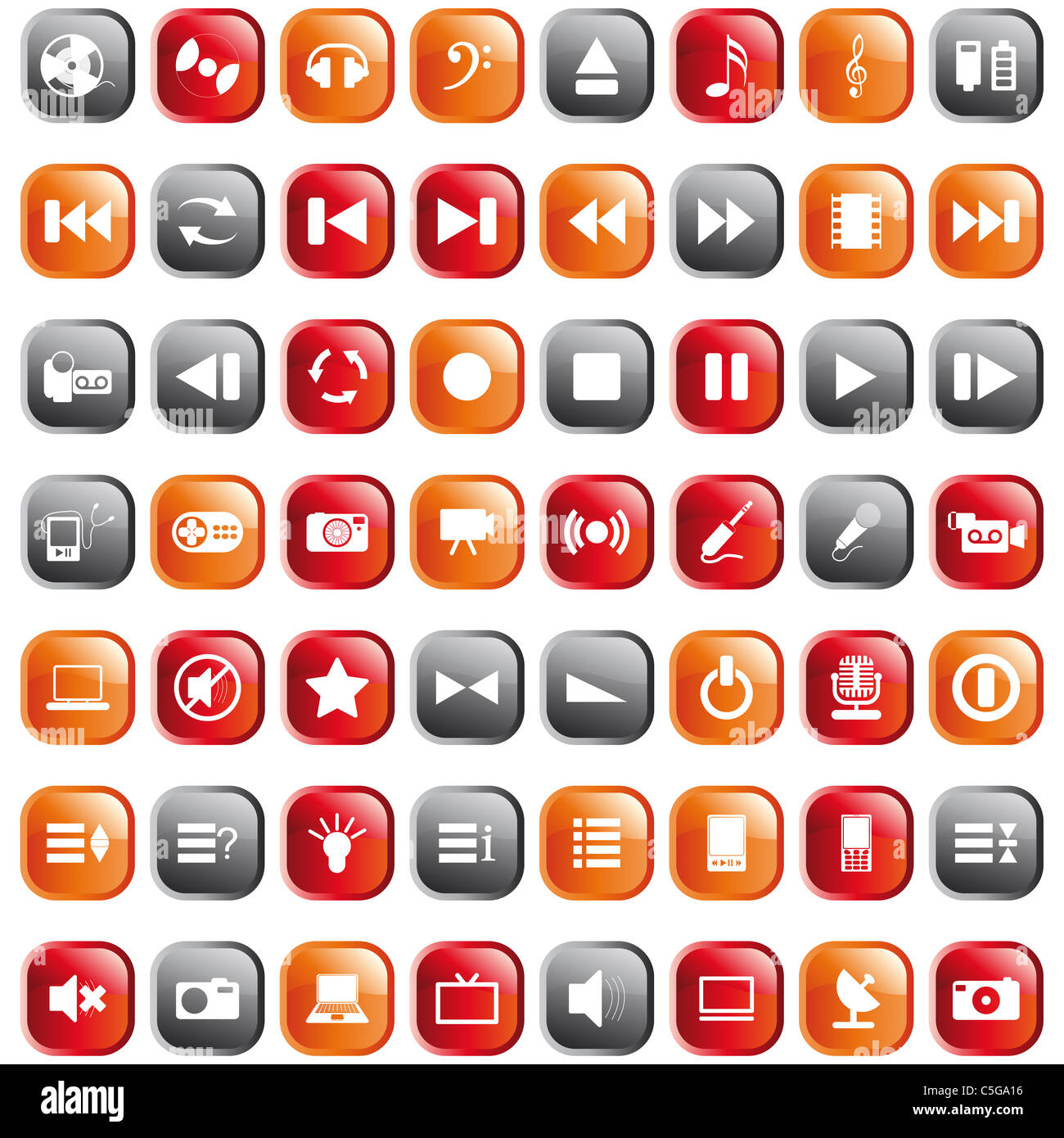 Vector collection of different music themes icons Stock Photo - Alamy