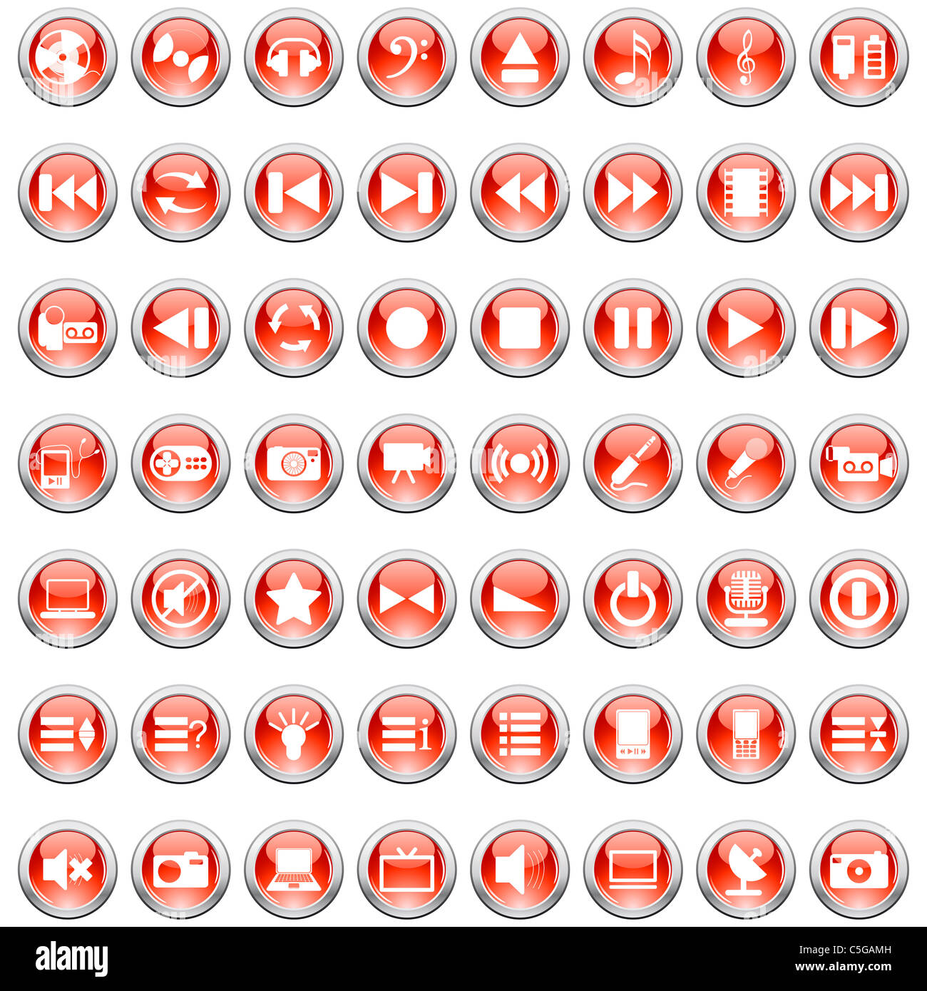 Vector collection of different music themes icons Stock Photo - Alamy