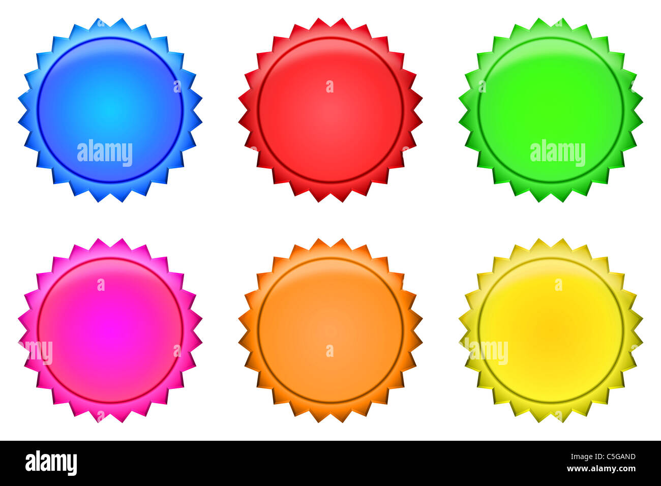 A Series of Button Badges - several colors Stock Photo - Alamy