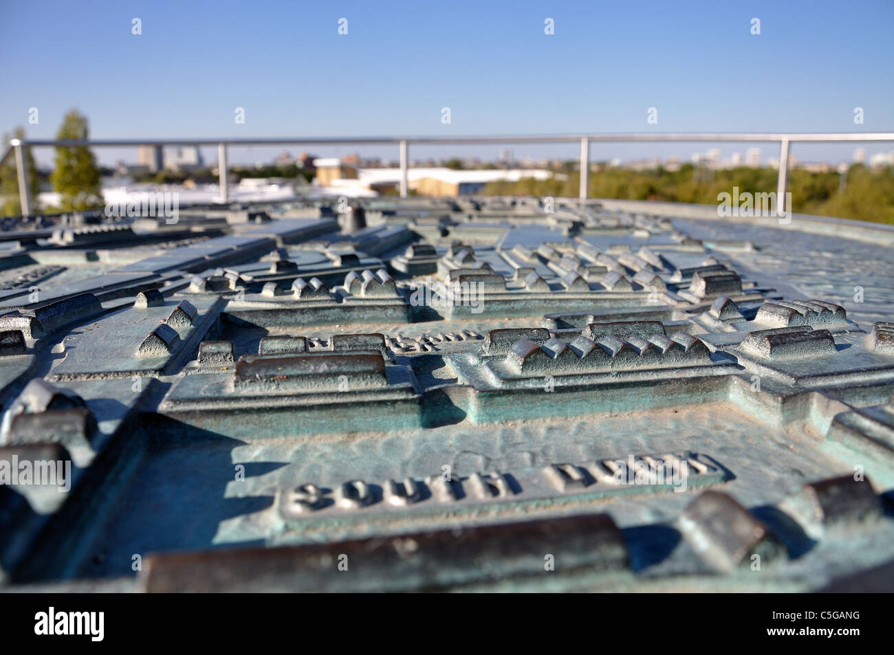Relief 'map' of Rotherhithe docklands on Stave Hill Stock Photo - Alamy