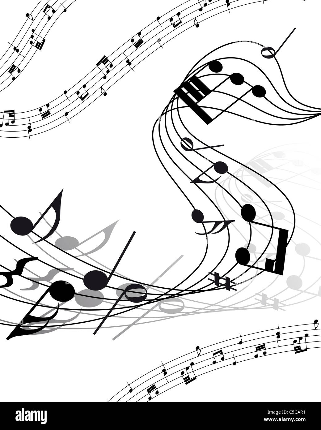 Vector musical notes staff background for design use Stock Photo - Alamy