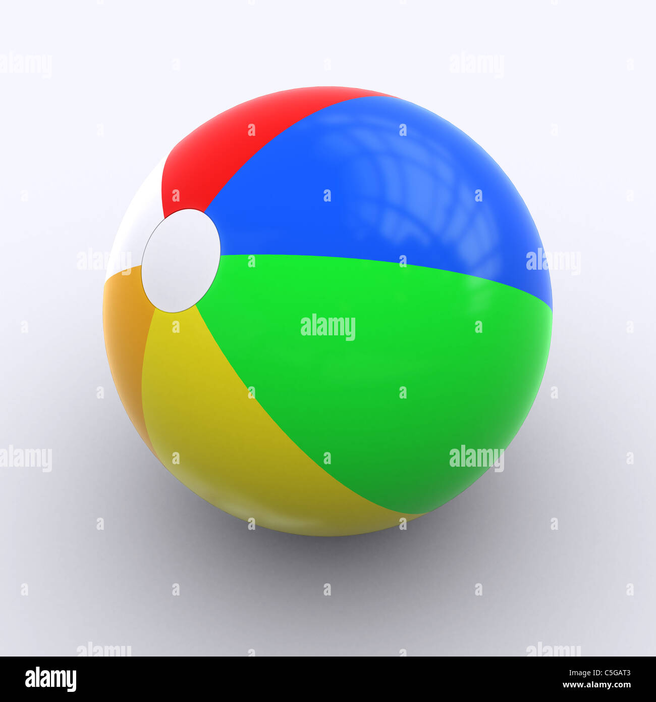 A multi colored Beachball on white Background Stock Photo - Alamy
