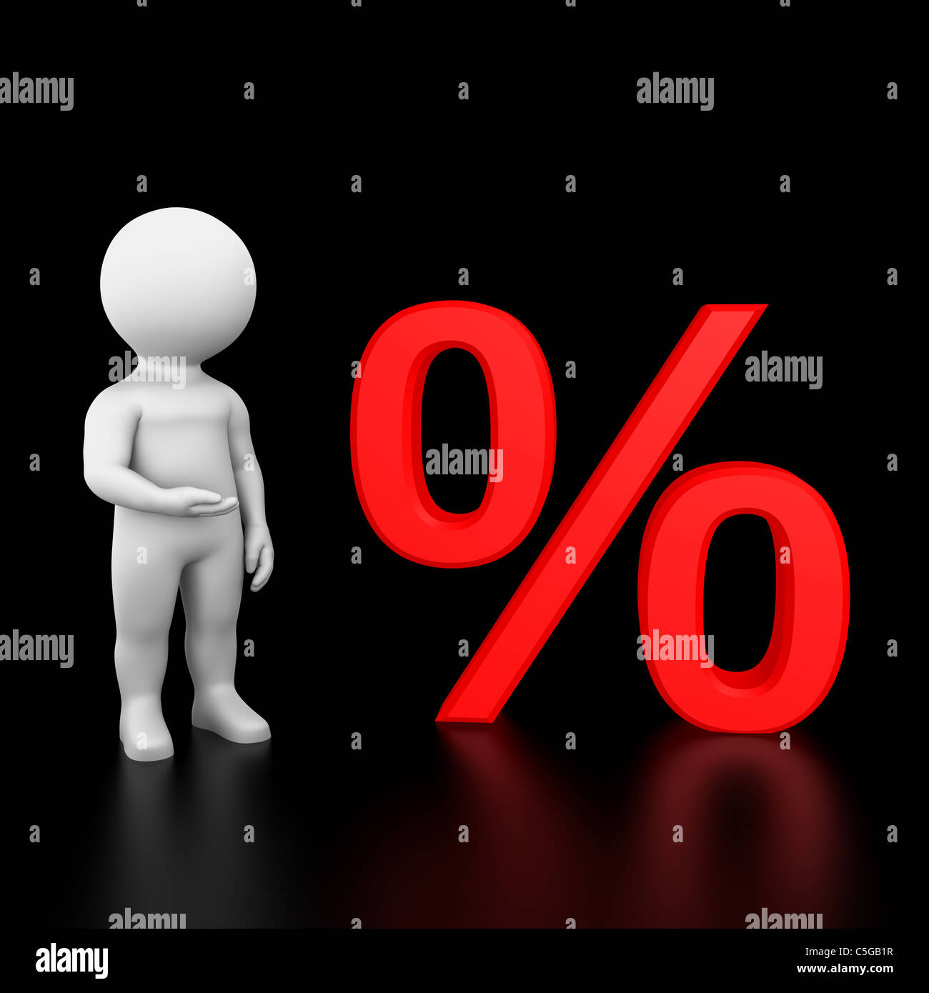 Bobby is presenting a big percent symbol Stock Photo - Alamy